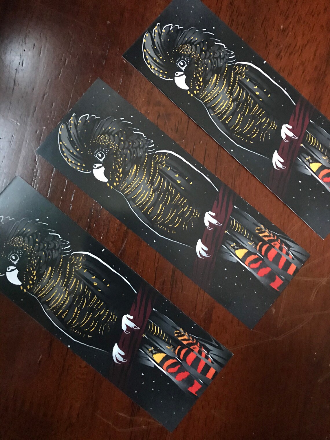 Red-tailed Black Cockatoo Bookmark!- 52x148mm Bird Bookmark, Perfect ...