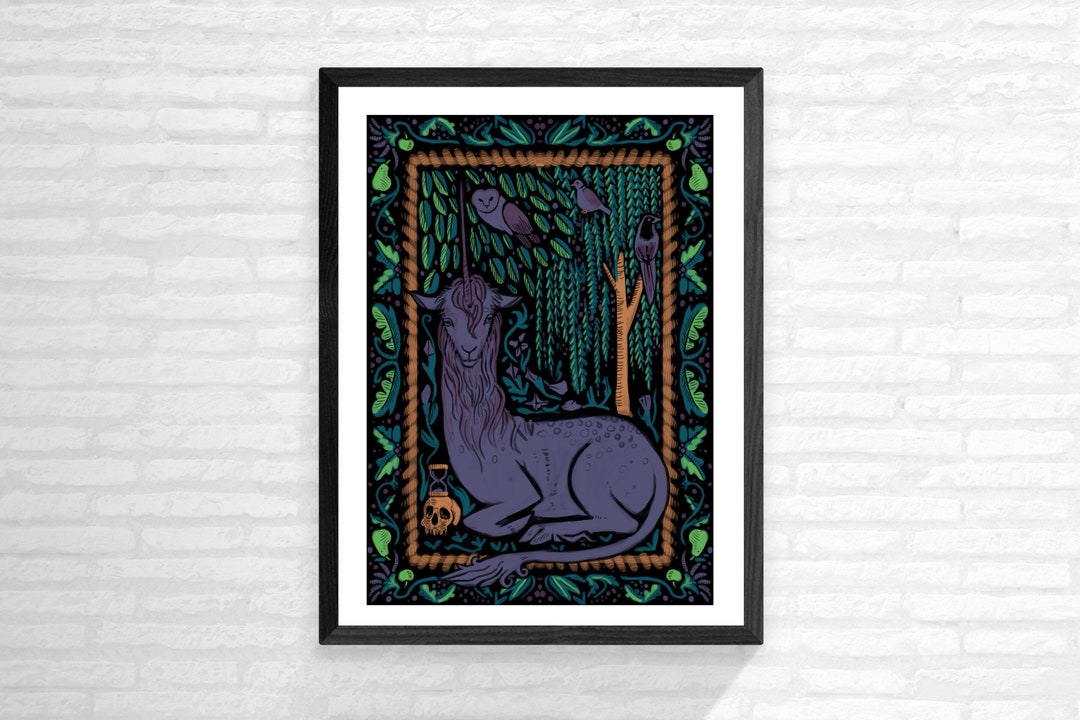 A4 Medieval Tapestry Unicorn Print, Art Print, College Dorm Decor ...