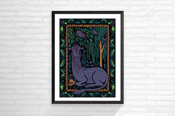 A4 Medieval Tapestry Unicorn Print Art Print College Dorm | Etsy