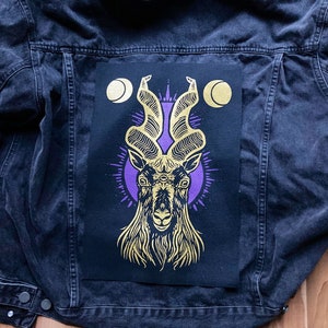 Solis Goat Screen Printed XL Back Patch Gothic Accessories, Occult, Ram ...