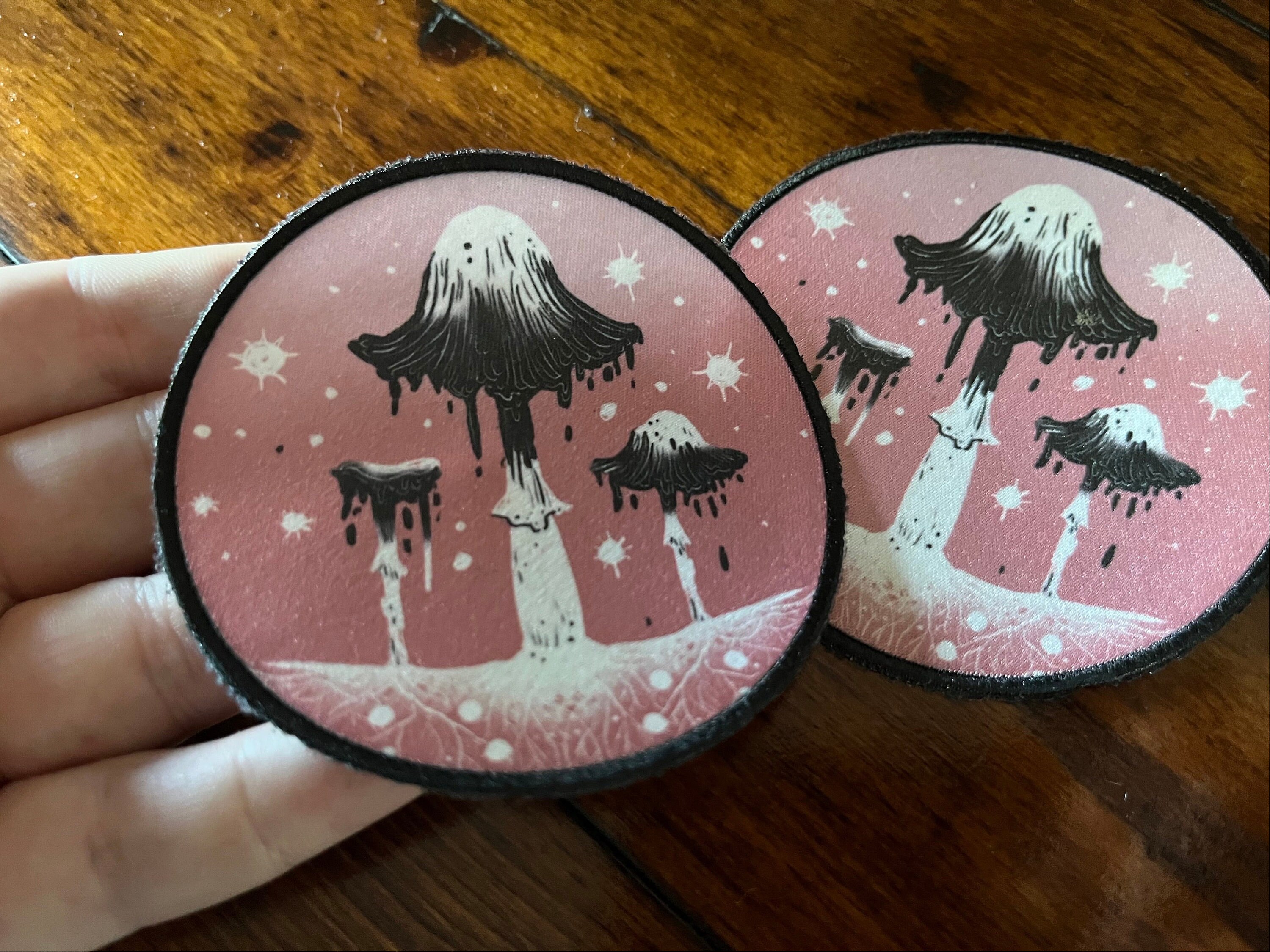 Ink Caps Iron on Patch 8x8cm Circular- Mushroom, Forager Lover Gift ...
