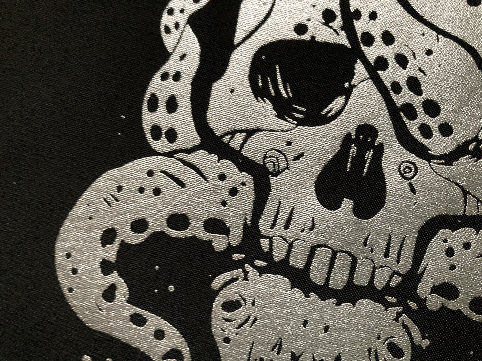 Ocean Bounty- 20cm Back Patch Silver Screen Print Fabric - Goth ...