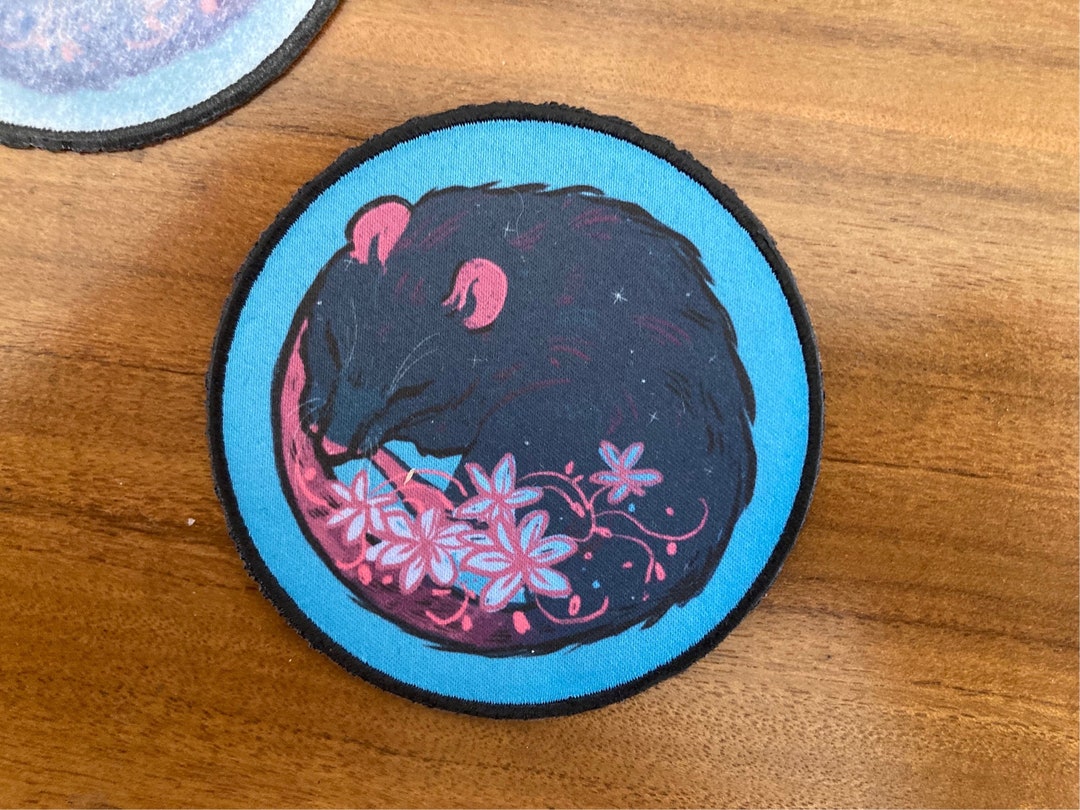 Sleepy Rat- Iron on Patch 8x8cm Circular- Goth, Rat Lover Gift, Punk ...