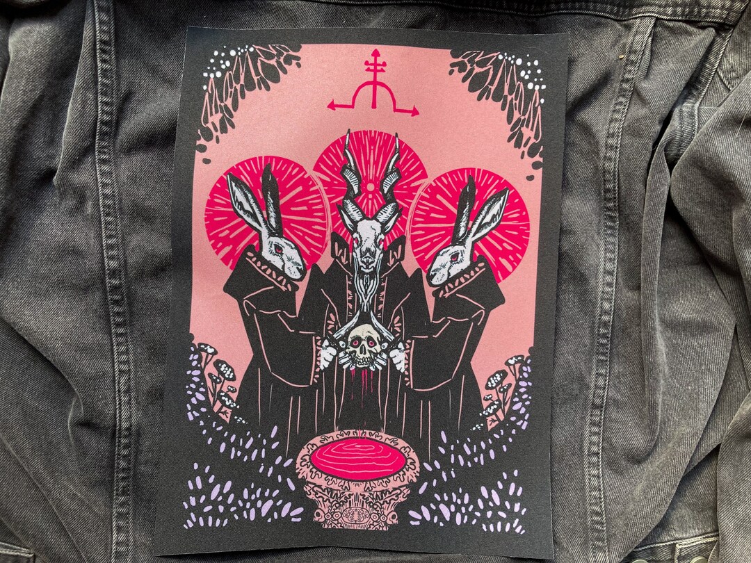 Bloodletting Back Patch- Goat and Hares - Sow on Back Patch, Occult Patch, Horror Art, Memento ...