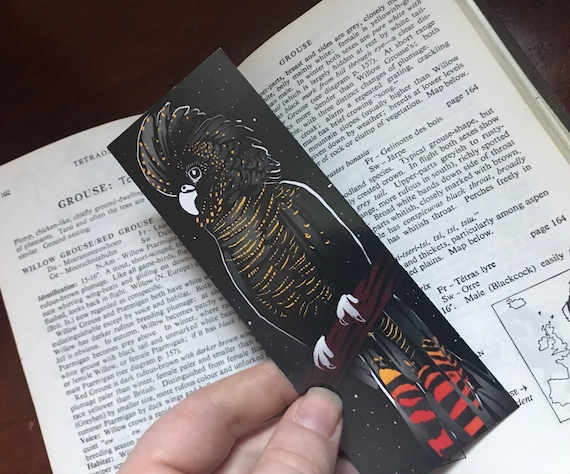 Red-tailed Black Cockatoo Bookmark 52x148mm Bird Bookmark | Etsy Australia