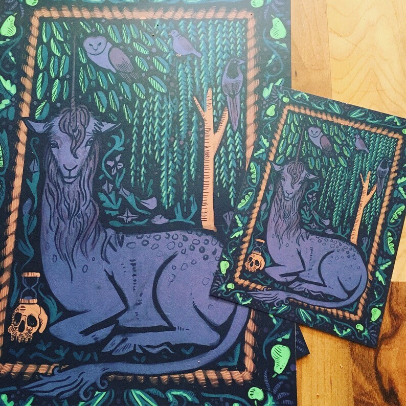 A4 Medieval Tapestry Unicorn Print Art Print College Dorm - Etsy