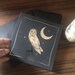 Moon and Owl 148mmx148mm Foil Greetings Card Black - Etsy UK