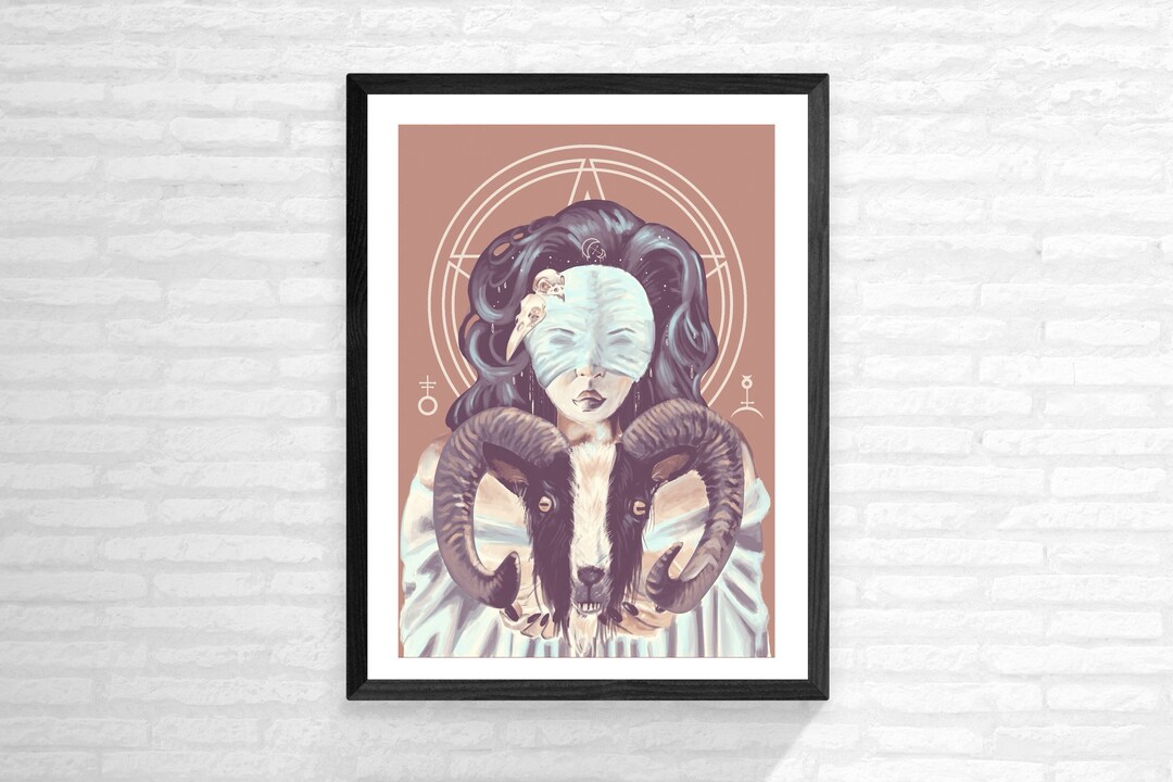 Bride of Satan Horror Art Print, 2 Sizes, A3 Poster, A4, Pastel Goth ...