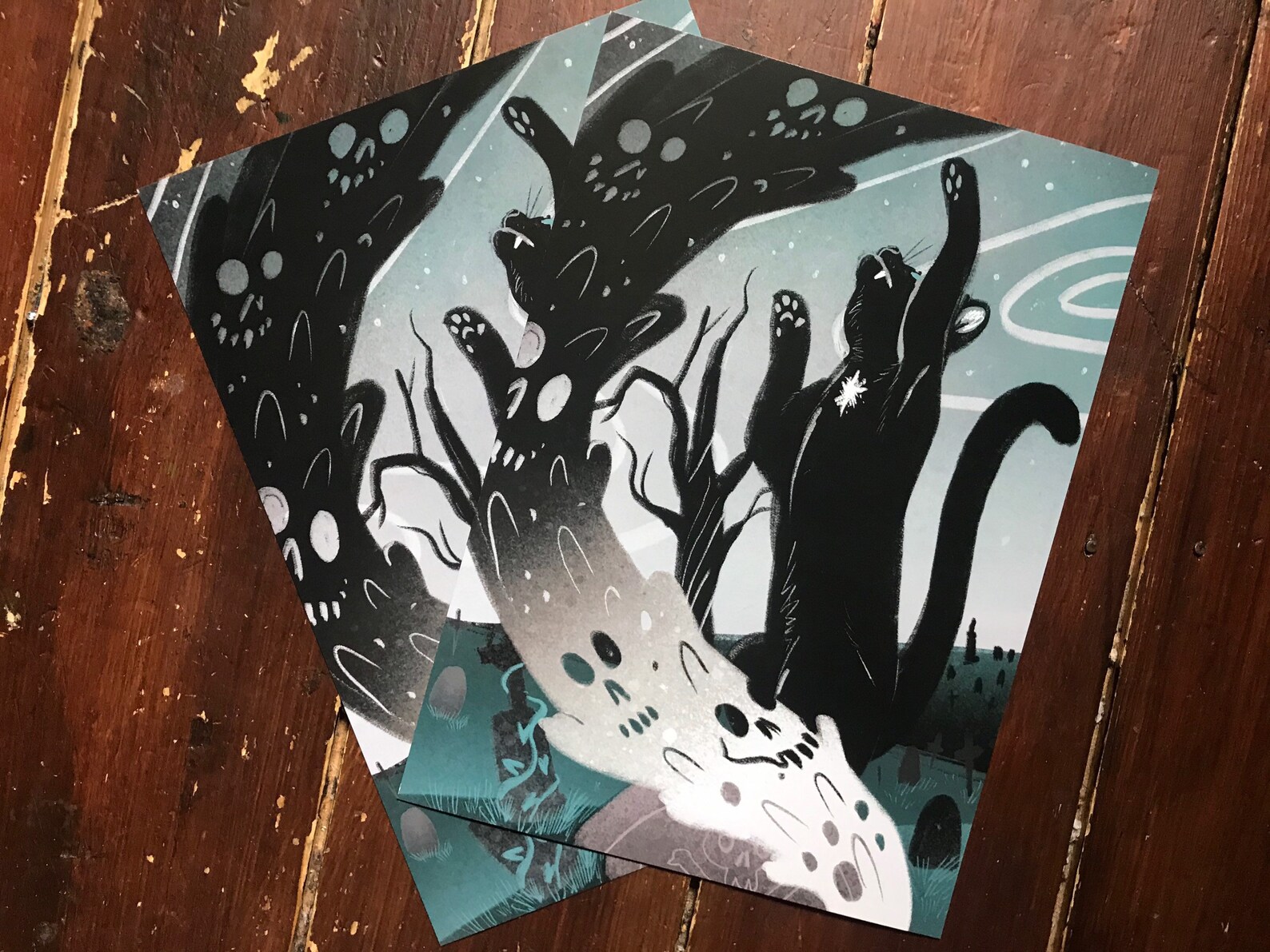 Cat Sìth Art Print (2 Sizes) Scottish Folklore, Black Cat, Witches ...