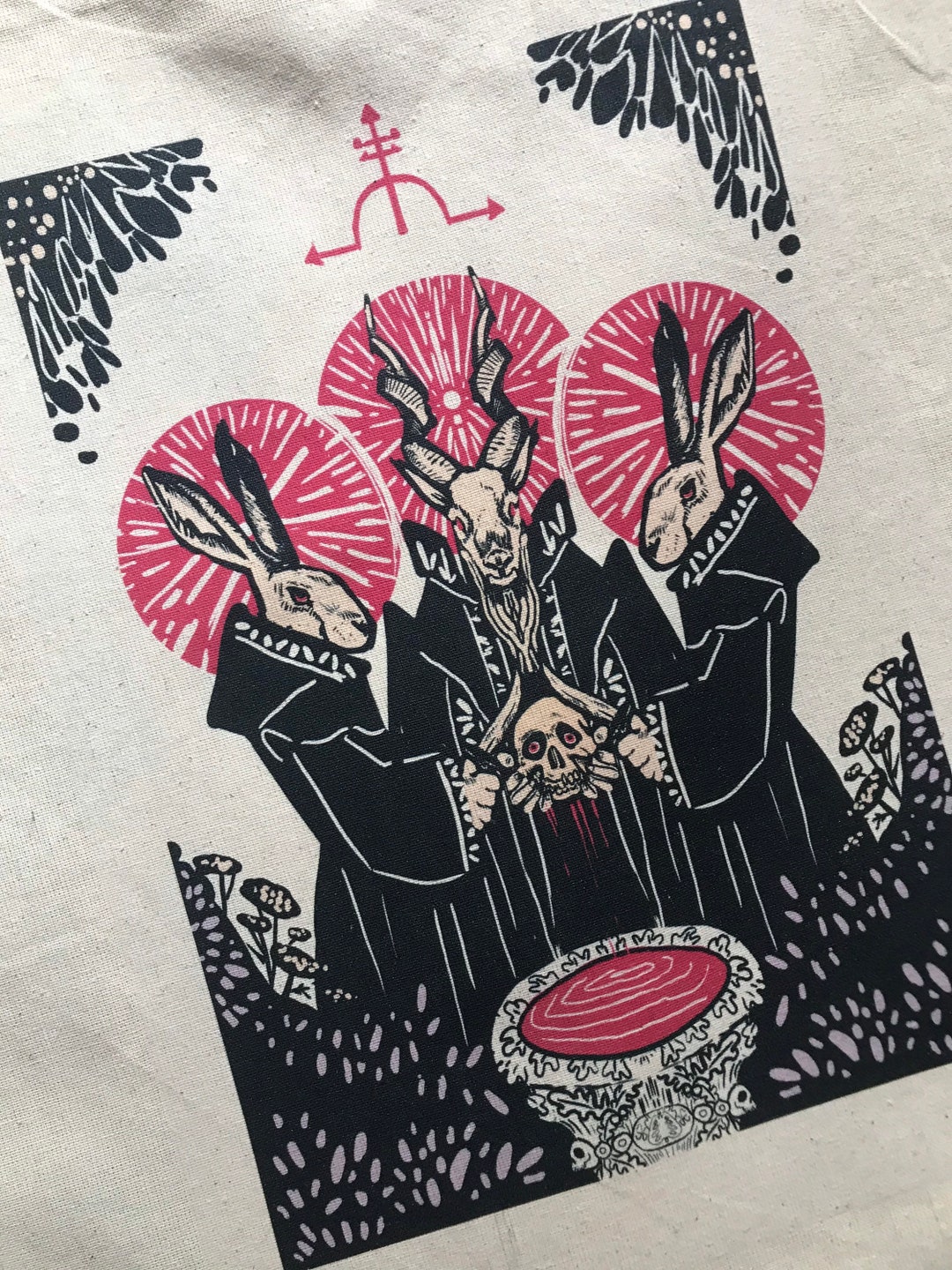 Bloodletting Ritual Natural 100% Cotton Tote Bag Gothic Accessories ...