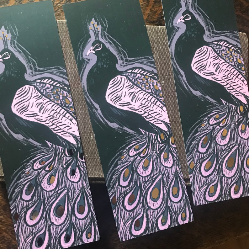 Deluxe Foiled Peacock 55x173mm Bookmark Perfect Gift for Book - Etsy
