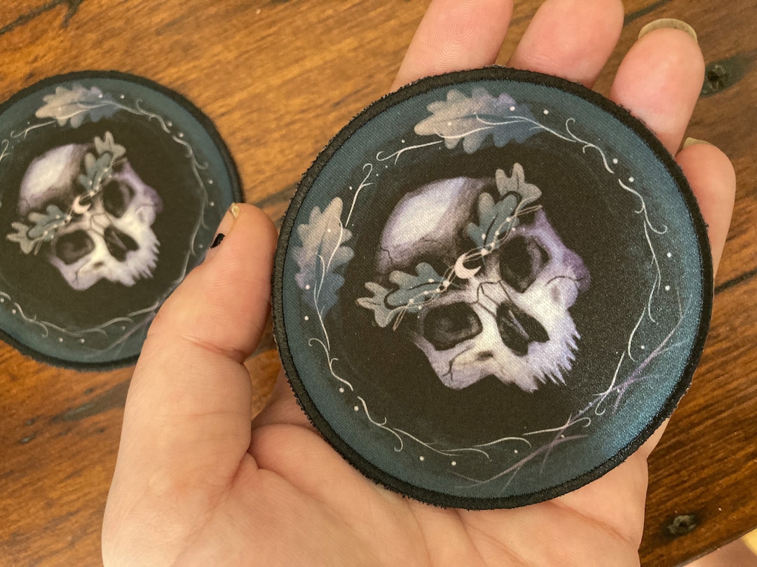 Ritual Skull Iron on Patch 8x8cm Circular Goth, Goth Lover Gift, Punk ...