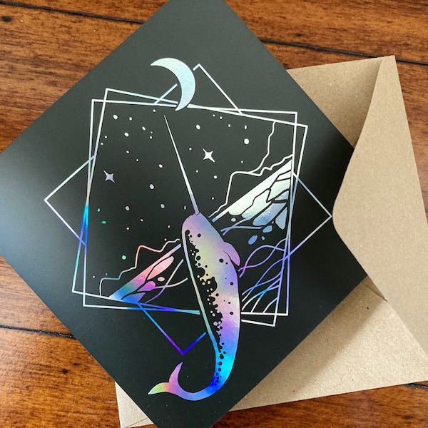 Narwhal Card - Etsy UK