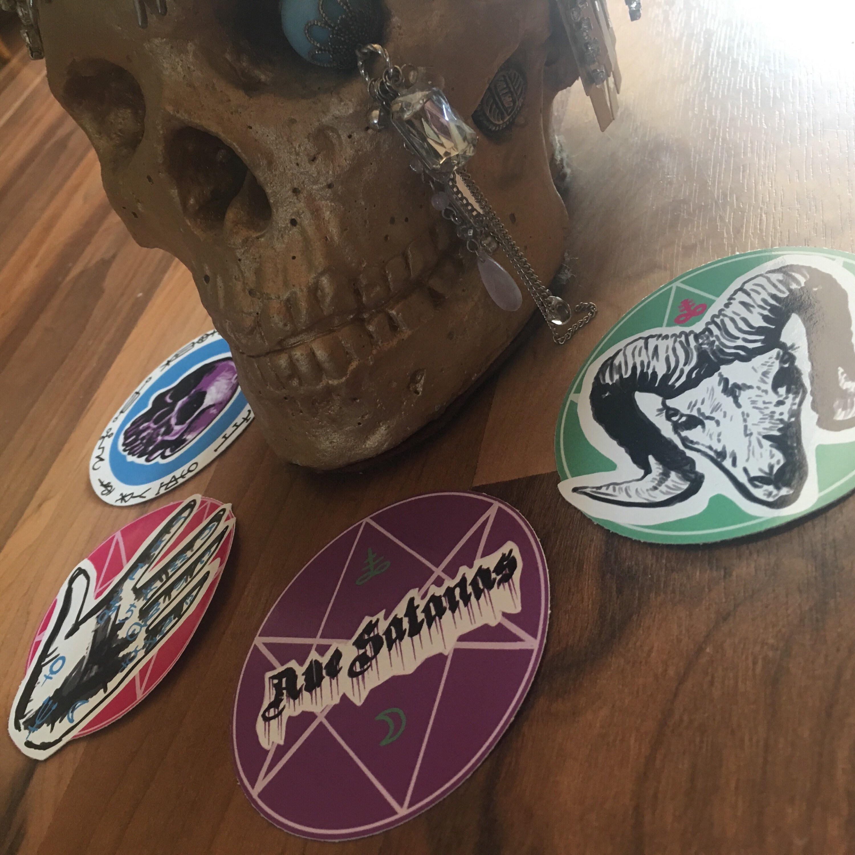 Occult Skull 8cm vinyl sticker pastel goth ritual satanic | Etsy