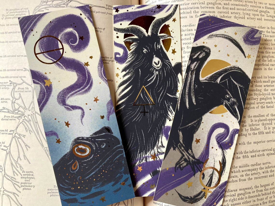 Deluxe gold foil bookmark set of 3 148x 52cm gold painted | Etsy