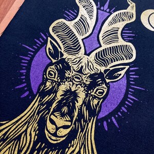 Solis Goat Screen Printed XL Back Patch Gothic Accessories, Occult, Ram, Cotton Patch, Sow On ...