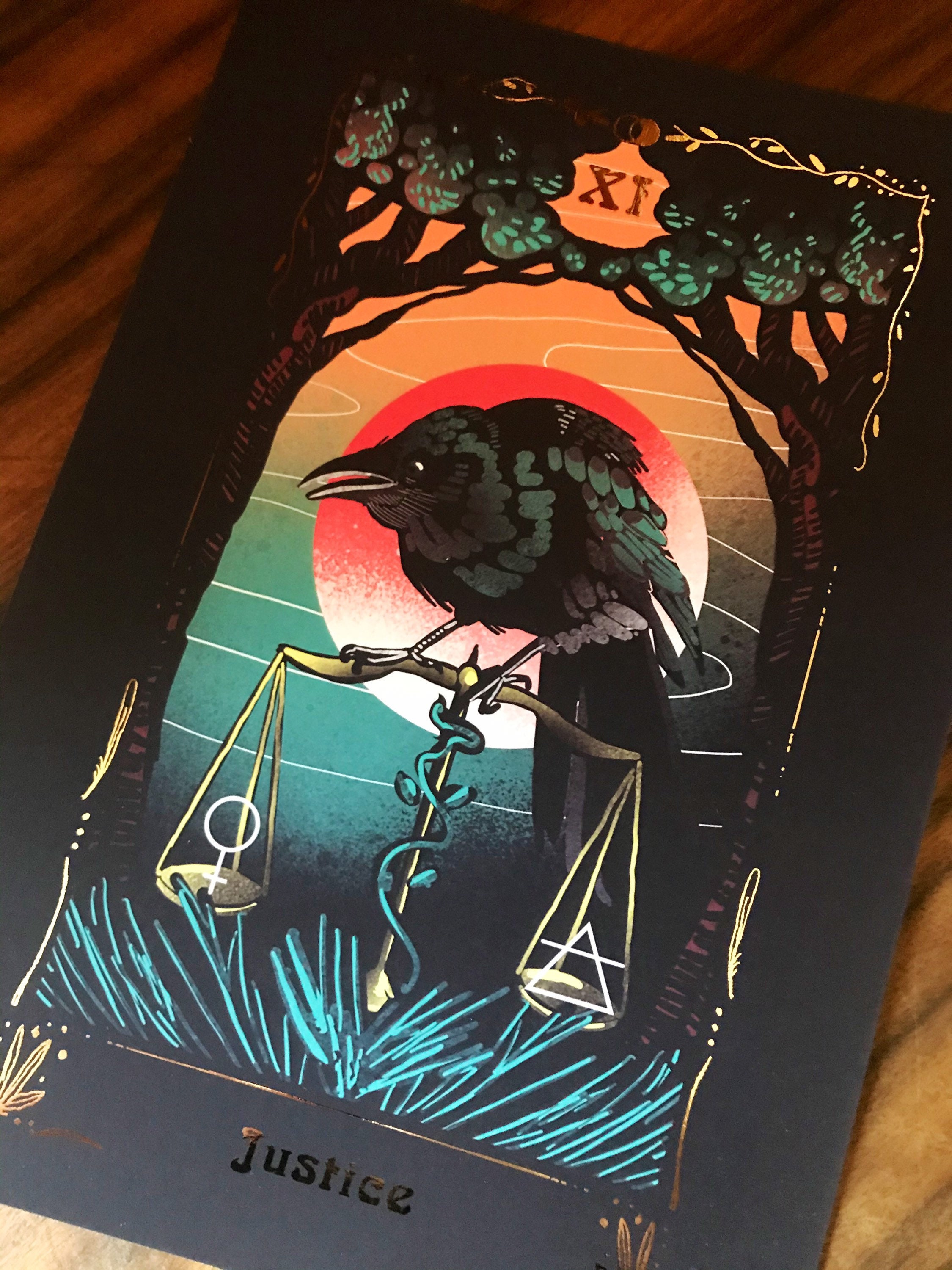Justice XI Foil Tarot Print Deluxe A4 Art Print 8x11 Inches | Etsy