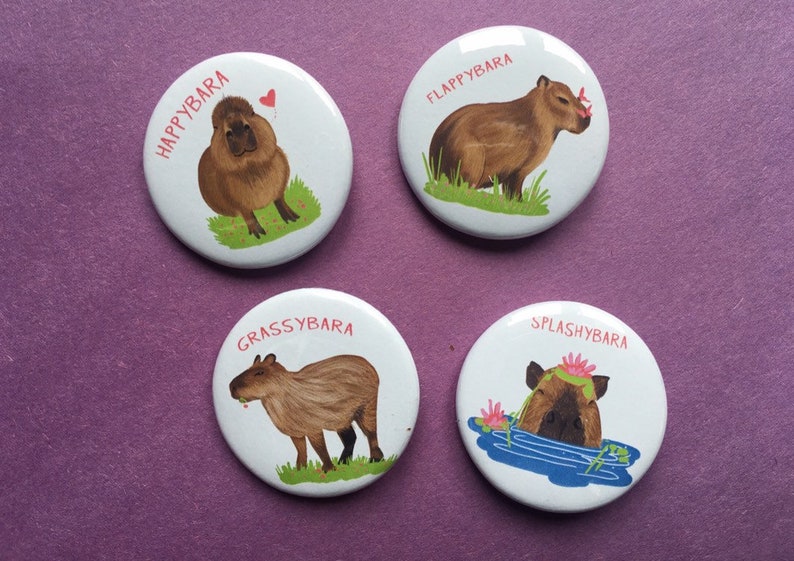 Cute 38mm Capybara Badge Set Guinea Pig Lover Cute Pins - Etsy