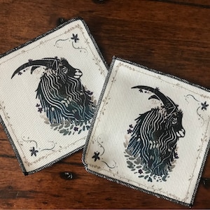 Spring Goat- 10x10 Denim Patch- Finished Edges- Capricorn Battle Jacket ...