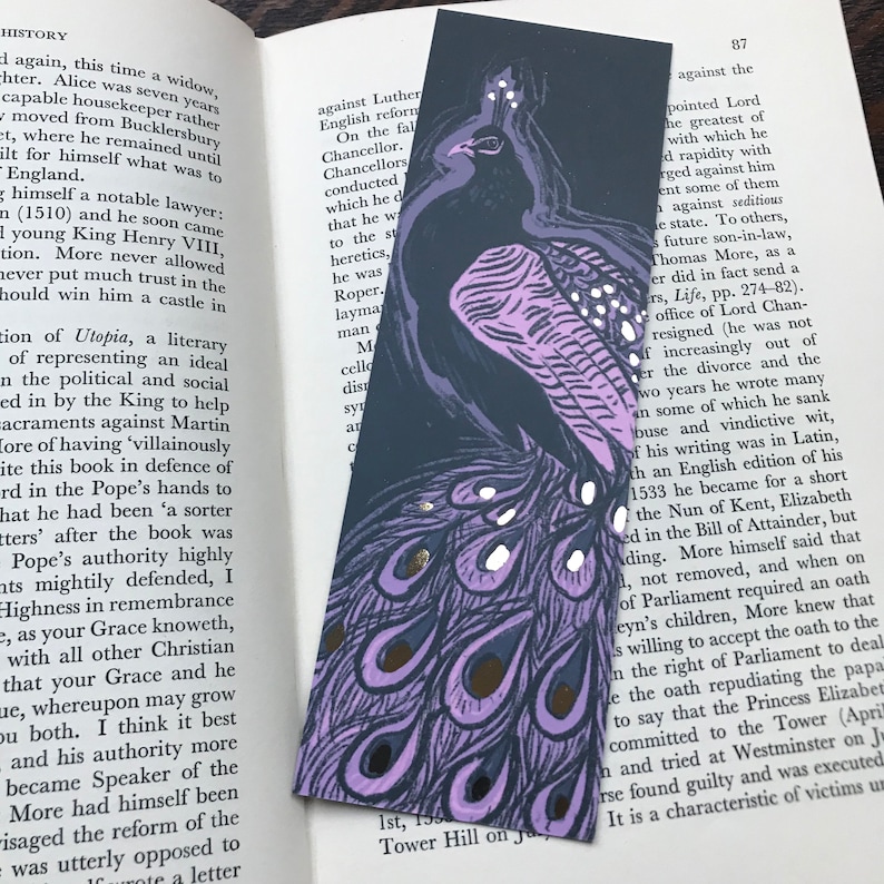 Deluxe Foiled Peacock 55x173mm Bookmark Perfect Gift for Book - Etsy