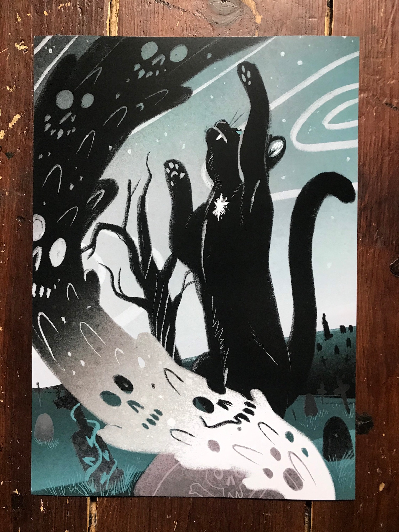 Cat Sìth Art Print 2 Sizes Scottish Folklore Black Cat - Etsy