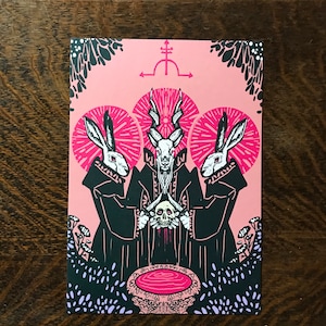 Ritual Triptych- Set of 3 Prints (2 SIZES)- Gothic Art, Occult, Owls ...