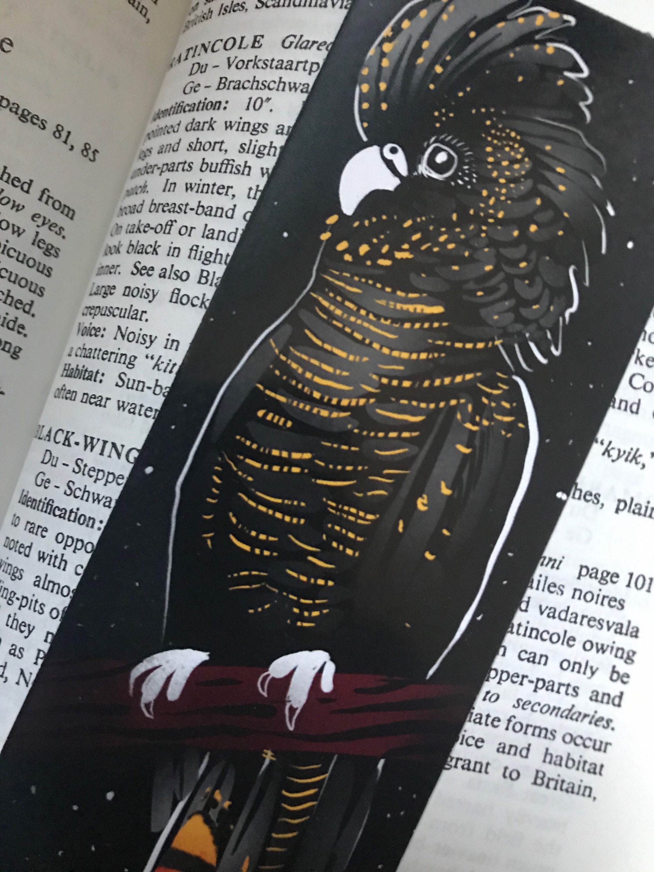 Red-tailed Black Cockatoo Bookmark 52x148mm Bird Bookmark - Etsy UK