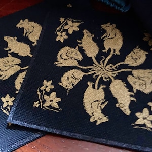 Rat King- Gold Screen Print Fabric Patch 10x10cm- Goth, Rat Lover Gift ...