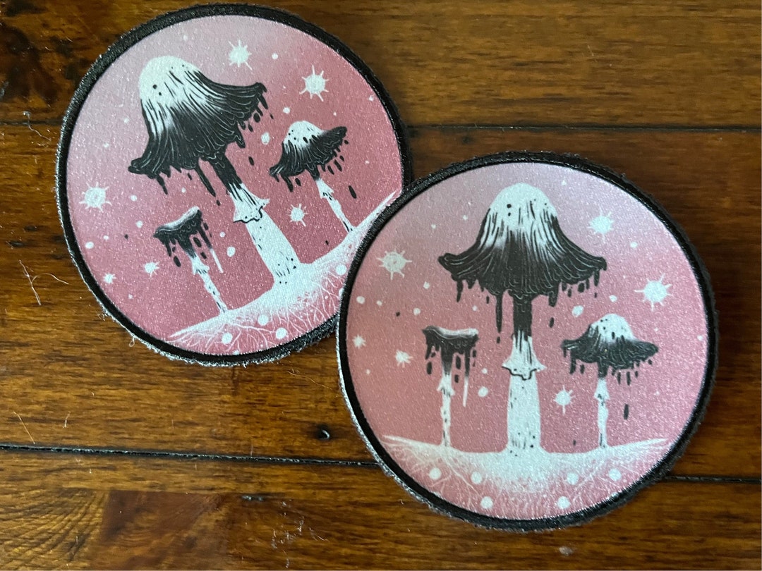 Ink Caps Iron on Patch 8x8cm Circular- Mushroom, Forager Lover Gift ...