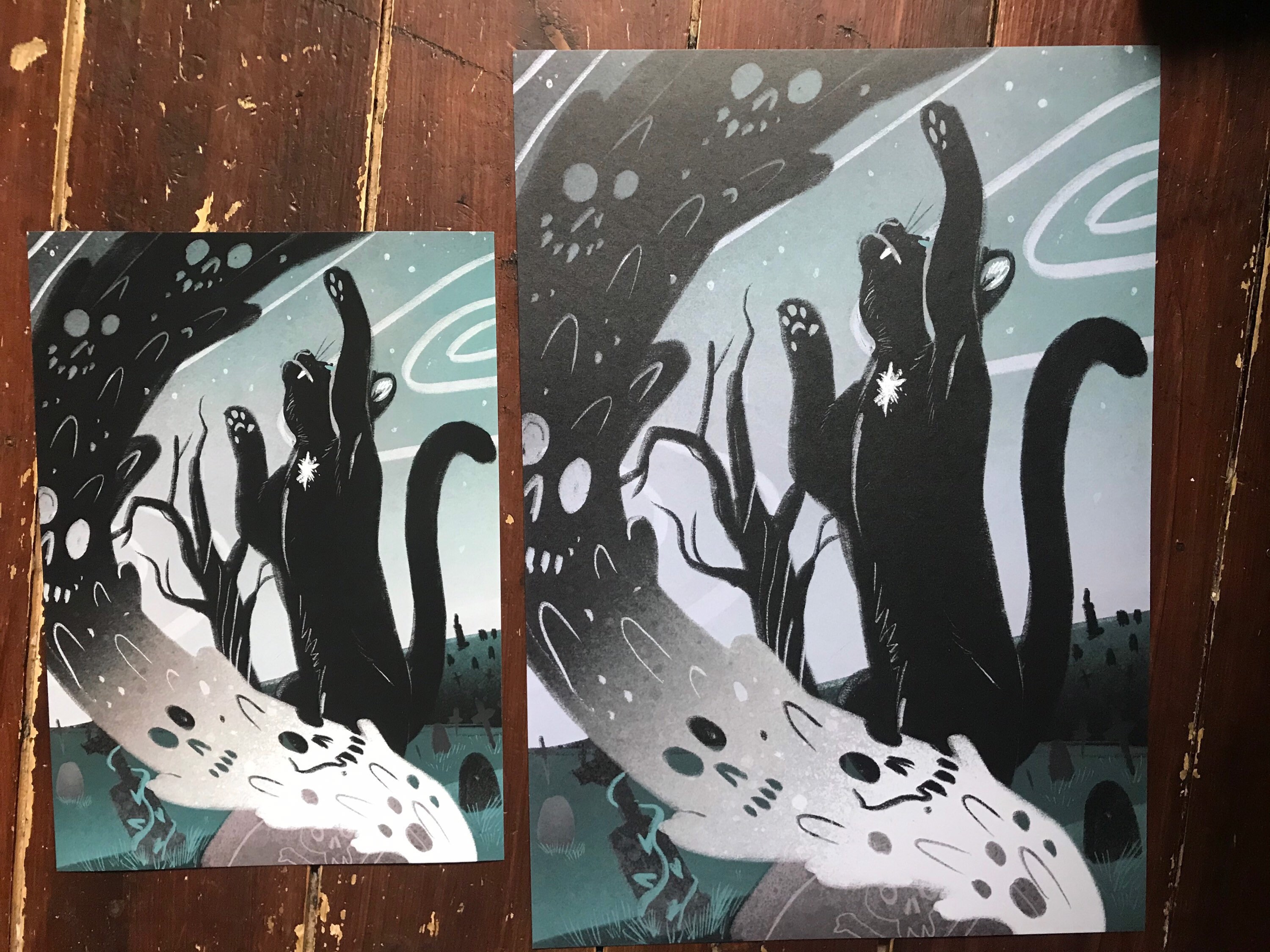 Cat Sìth Art Print (2 Sizes) Scottish Folklore, Black Cat, Witches ...