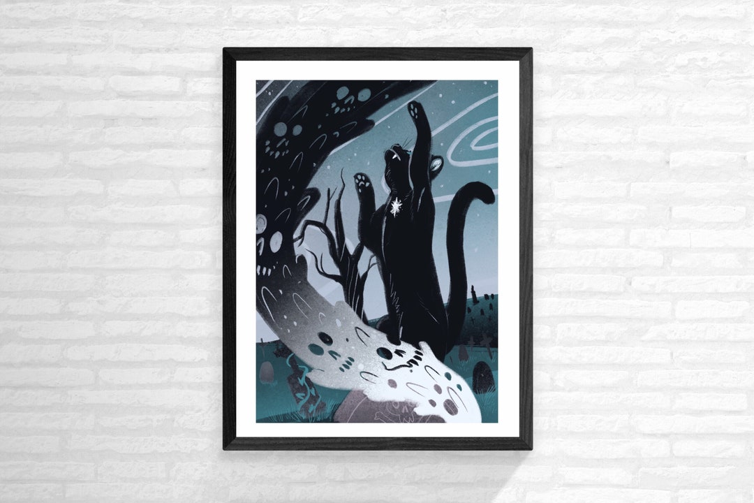 Cat Sìth Art Print (2 Sizes) Scottish Folklore, Black Cat, Witches ...