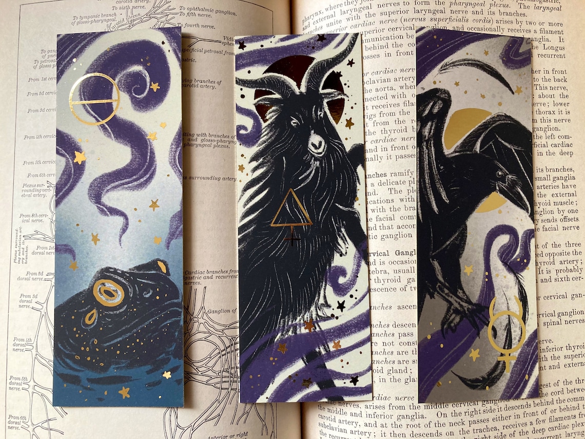 Deluxe gold foil bookmark set of 3 148x 52cm gold painted | Etsy