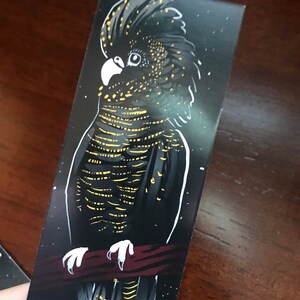 Red-tailed Black Cockatoo Bookmark!- 52x148mm Bird Bookmark, Perfect ...