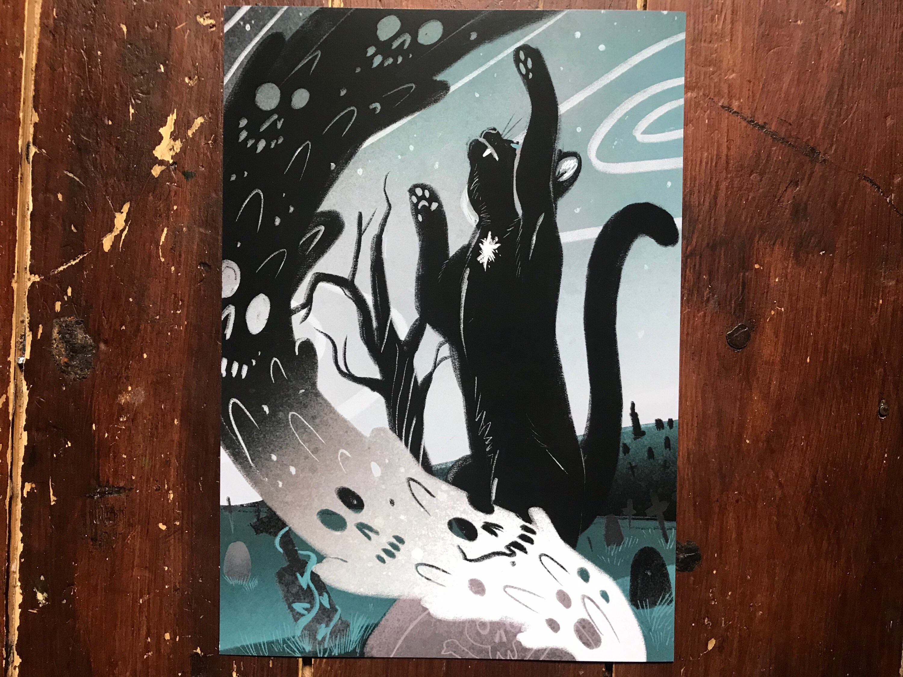 Cat Sìth art print 2 sizes Scottish folklore black cat | Etsy