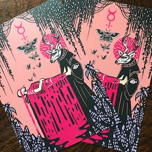 Ritual Triptych- Set of 3 Prints (2 SIZES)- Gothic Art, Occult, Owls ...