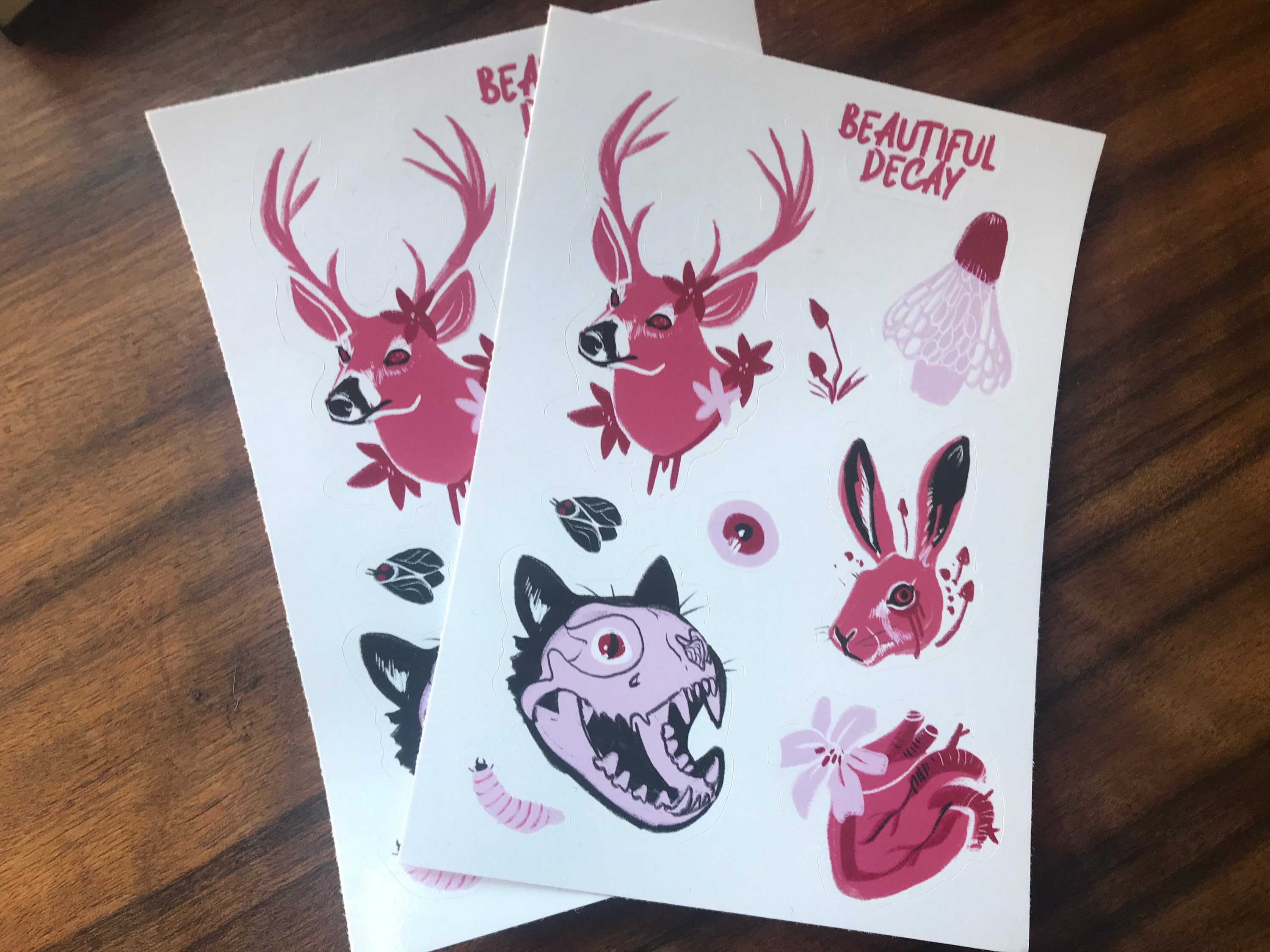 Beautiful decay Vinyl sticker sheet A6 4.1x 5.8 inches | Etsy