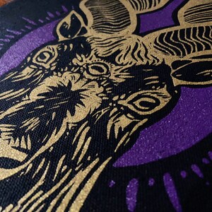 Solis Goat Screen Printed XL Back Patch Gothic Accessories, Occult, Ram, Cotton Patch, Sow On ...