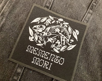 Rat King- Silver Screen Print Fabric Patch 8x8cm- Goth, Rat Lover Gift ...