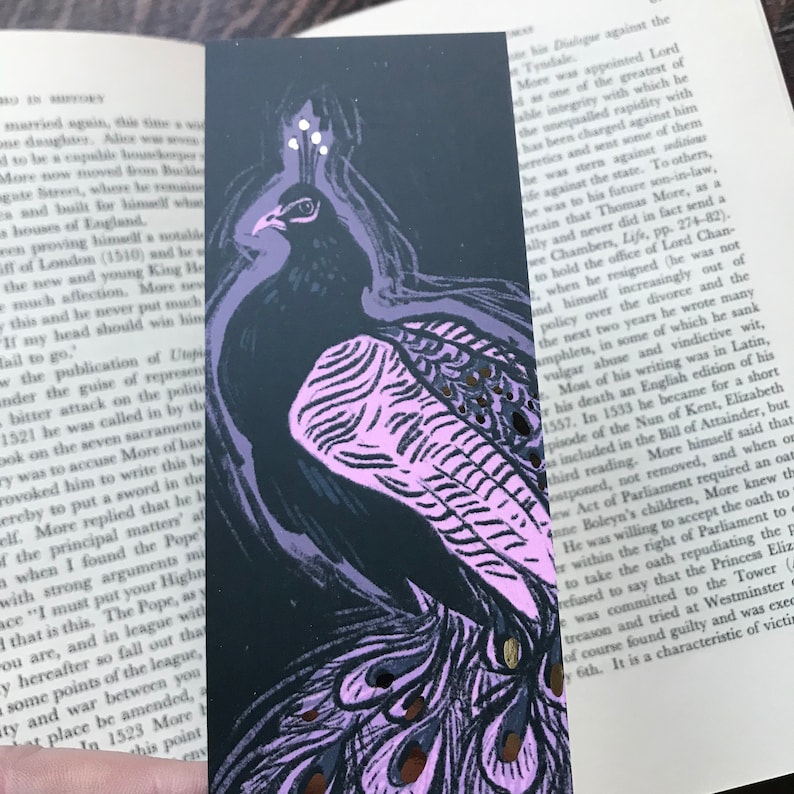 Deluxe Foiled Peacock 55x173mm Bookmark Perfect Gift for Book - Etsy