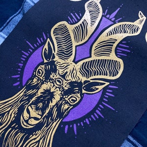 Solis Goat Screen Printed XL Back Patch Gothic Accessories, Occult, Ram, Cotton Patch, Sow On ...