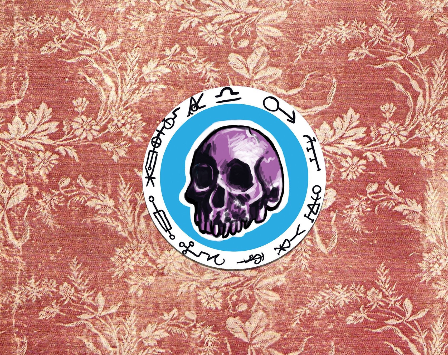 Occult Skull 8cm vinyl sticker pastel goth ritual satanic | Etsy