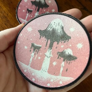 Ink Caps Iron on Patch 8x8cm Circular- Mushroom, Forager Lover Gift, Punk, Fungus, Cottage Core ...