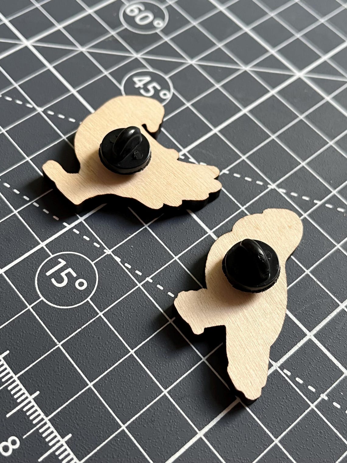 Lovers Pigeon Pin Set- 30mm Wooden Pin Badge With Rubber Clutch, Bird ...