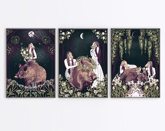 Ritual Triptych Set of 3 Prints 2 SIZES Gothic Art | Etsy