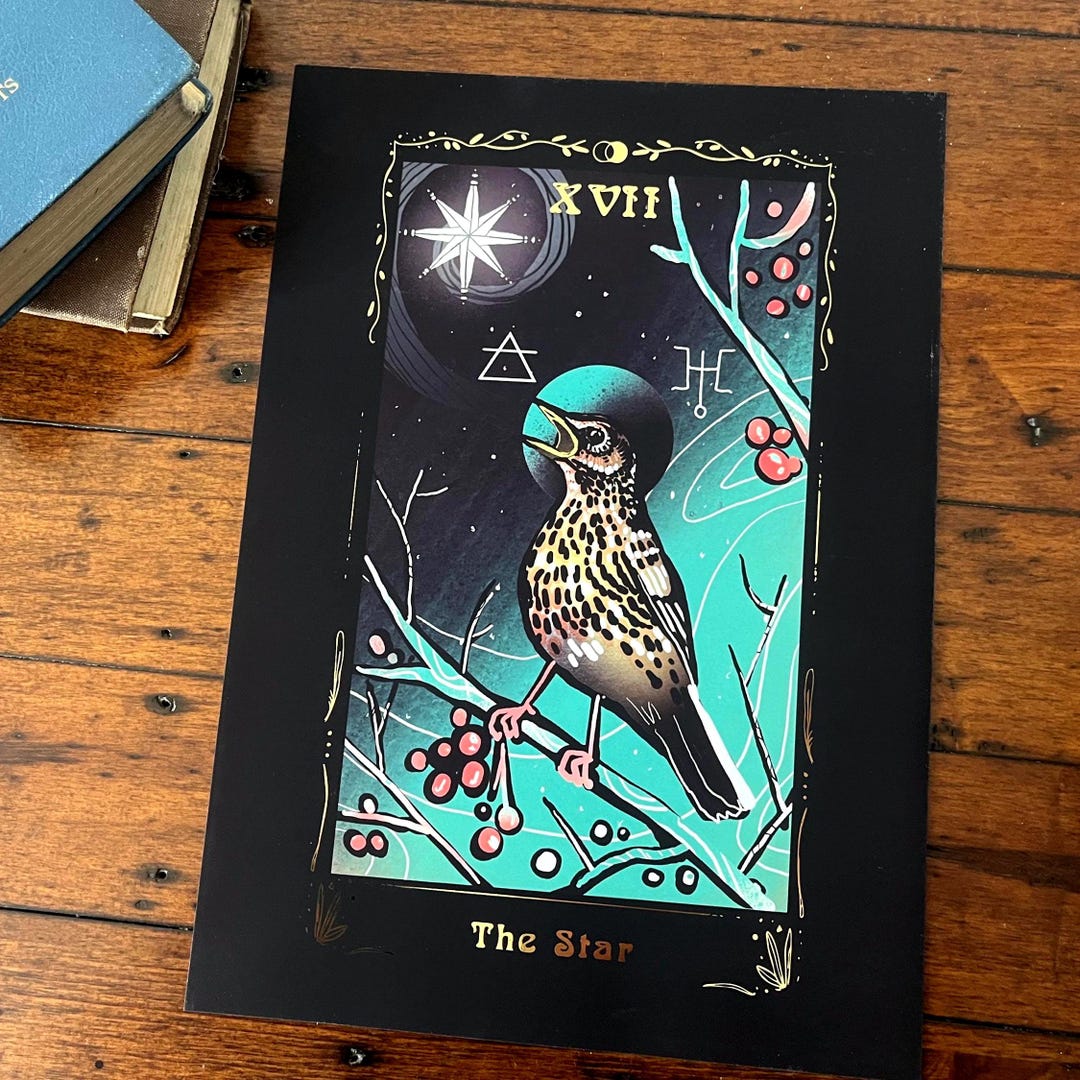 The Star XVII Foil Tarot Print- Deluxe A4 Art Print (8x11 Inches ...