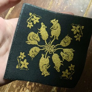 Rat King- Gold Screen Print Fabric Patch 10x10cm- Goth, Rat Lover Gift ...