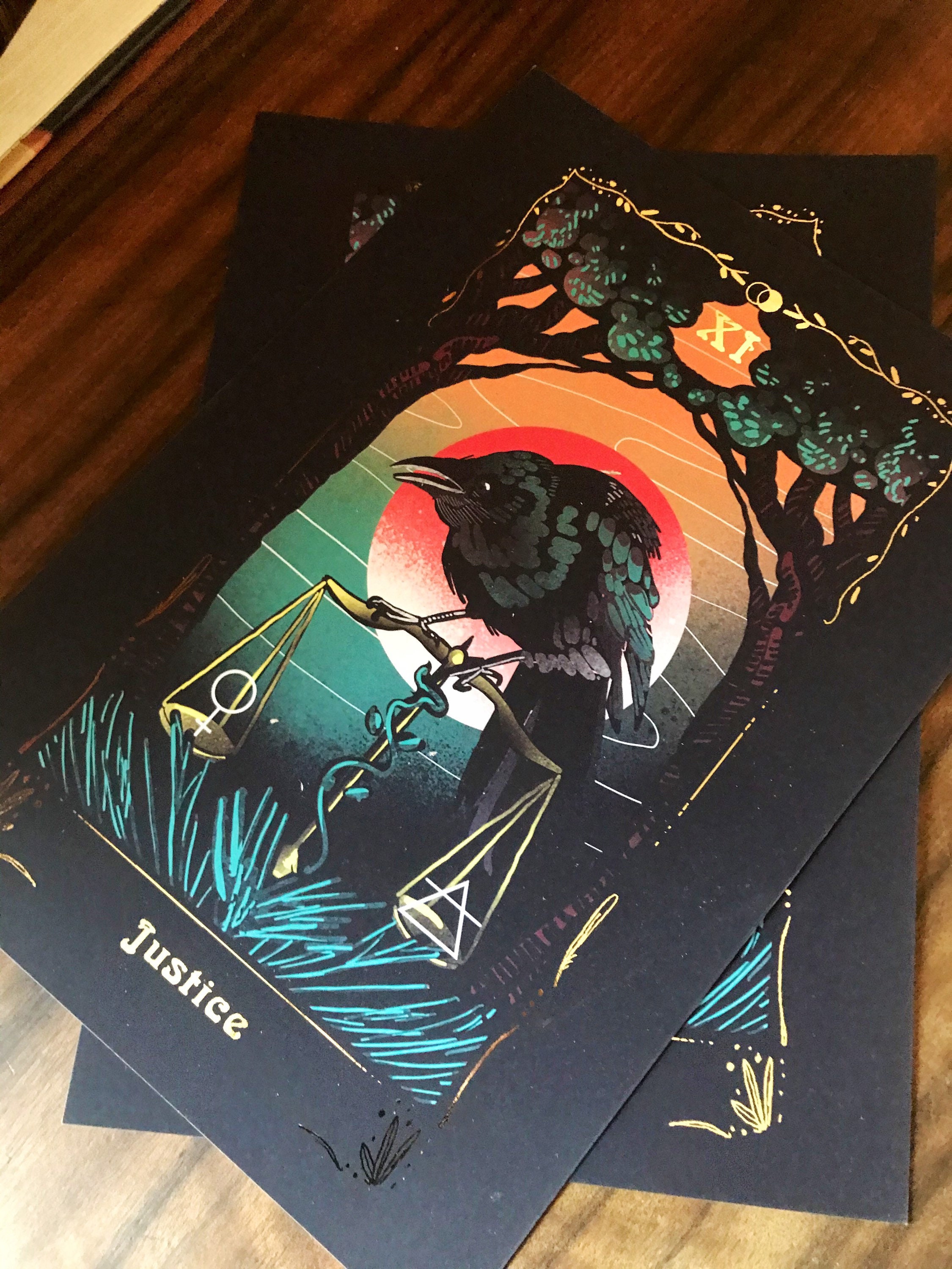 Justice XI Foil Tarot Print Deluxe A4 Art Print 8x11 Inches | Etsy