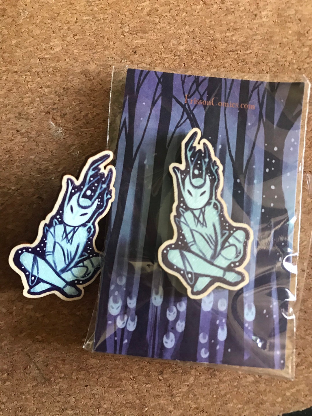 Wood Sprite Pin 40mm Wooden Pin Badge Kodama, Folklore, Cute Pin ...