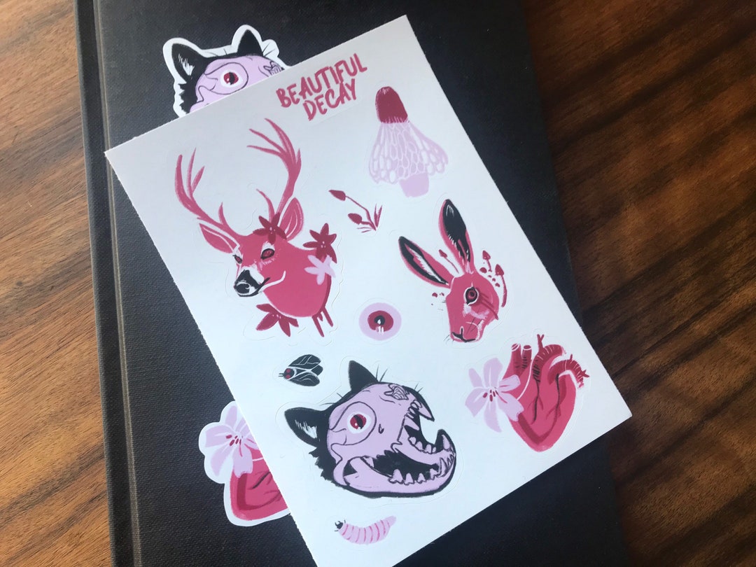 Beautiful Decay Vinyl Sticker Sheet A6 4.1x 5.8 Inches Horror Stickers ...