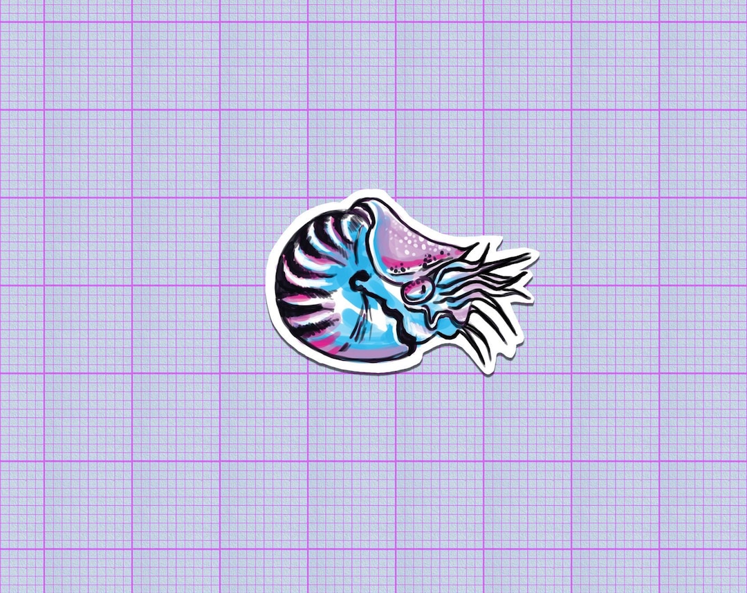 Nautilus Vinyl Sticker 8cm, Cephalopod, Tentacle, Cthulu, Fossil ...